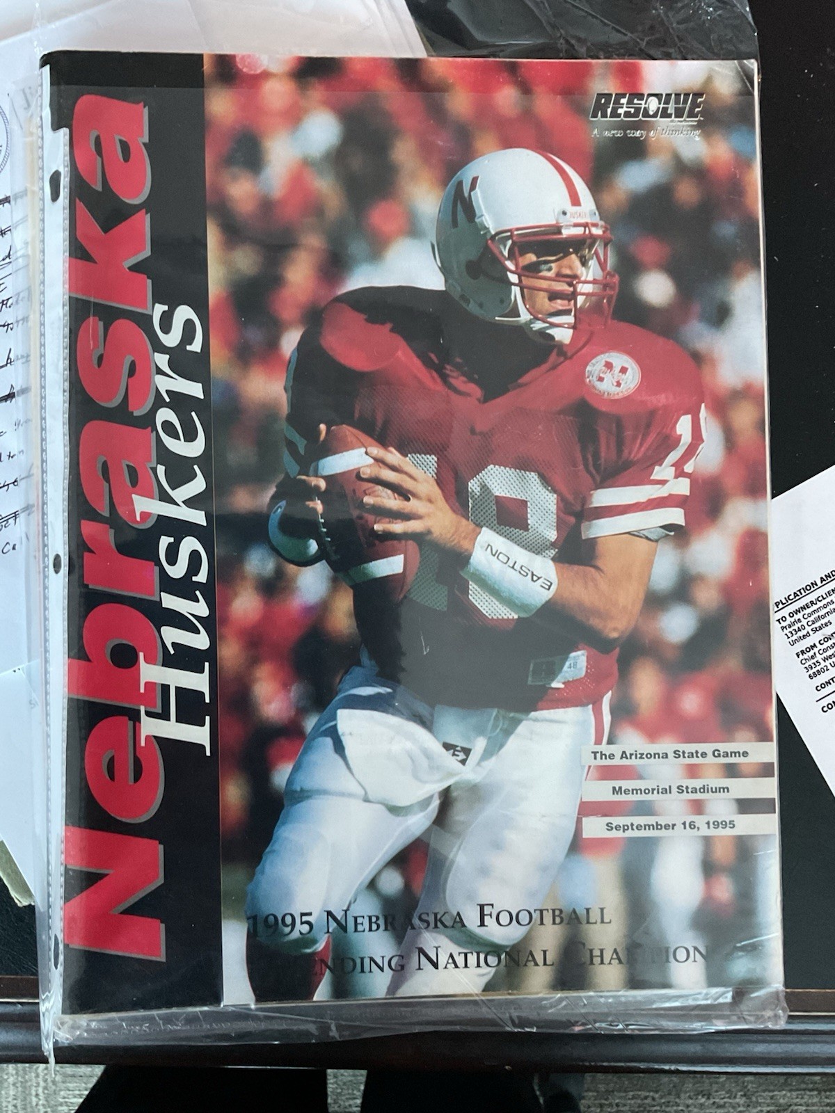 Official Nebraska Football Program Vs Arizona State Sept 16, 1995 | eBay