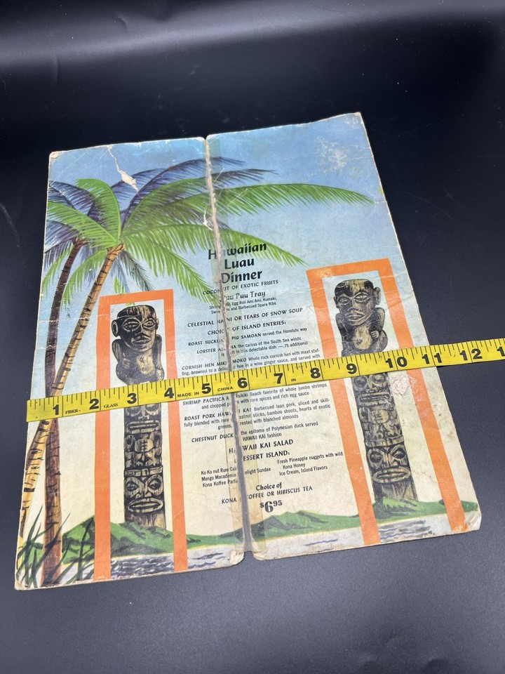 Vintage Tiki Menu Hawaii Kai New York Partial Insert Colorful ...