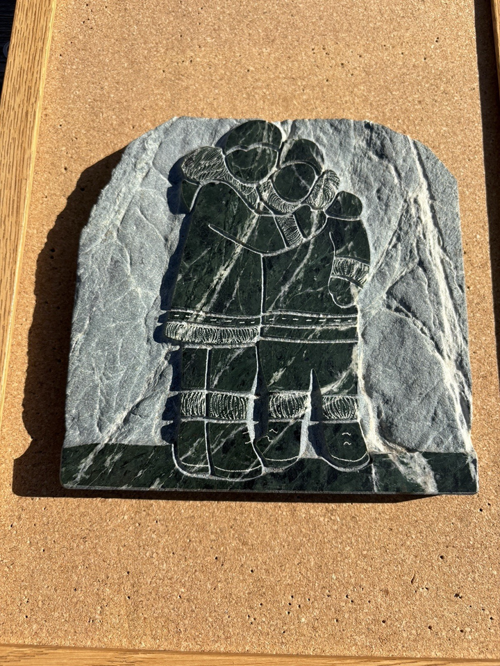 Inuit Marble Sculpture Carving “Just Pals" 7"x7" Vintage 1997 David ...