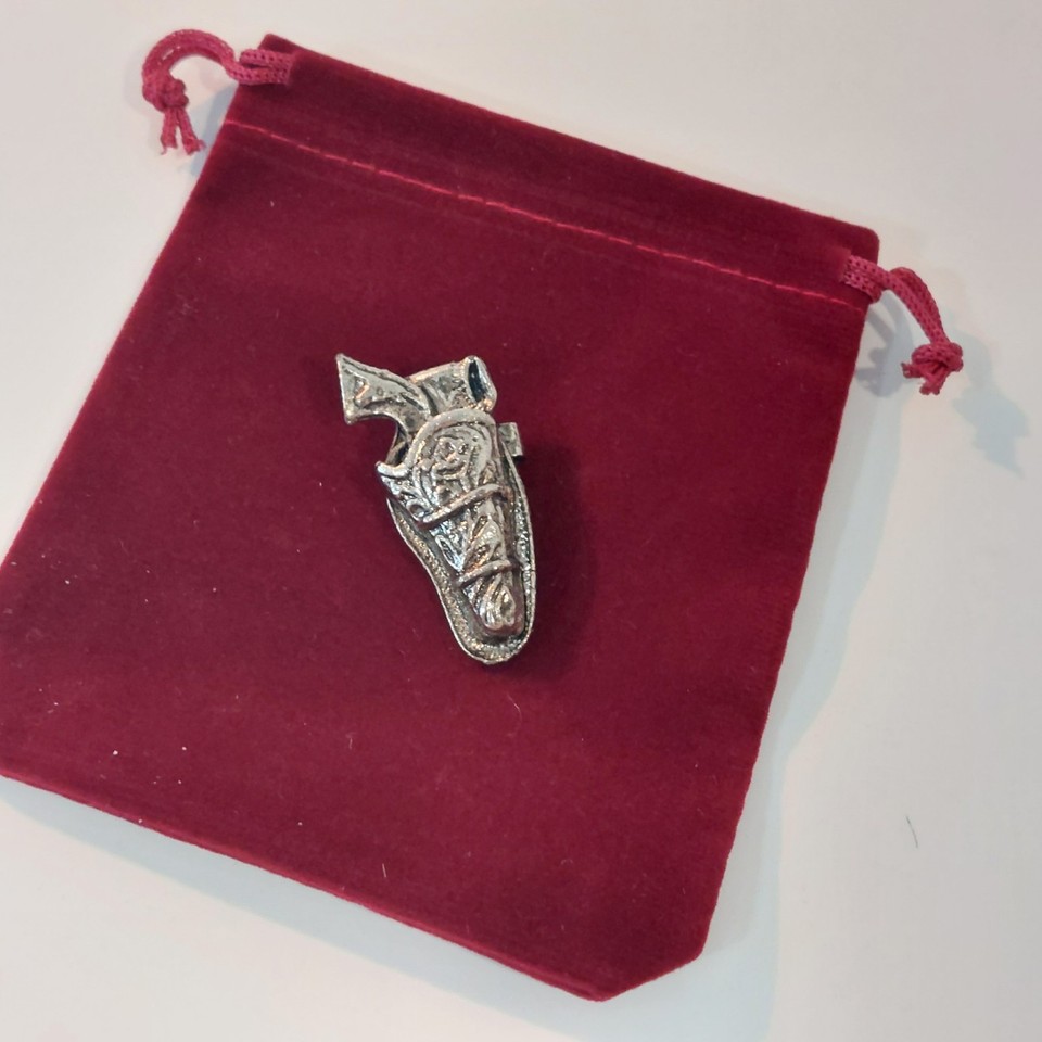 Vintage Western Gun Holster Bolo Tie Slide Clip Revolver Cowboy Rodeo ...