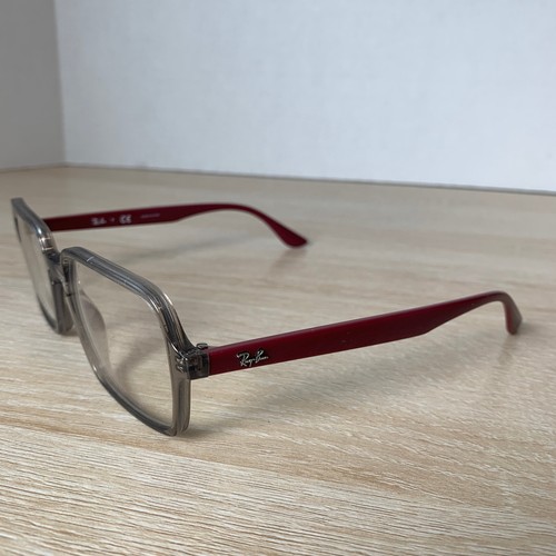 Ray-Ban RB7198 8083 Eyeglasses Rectangle Transparent Grey Red Frames 53 ...