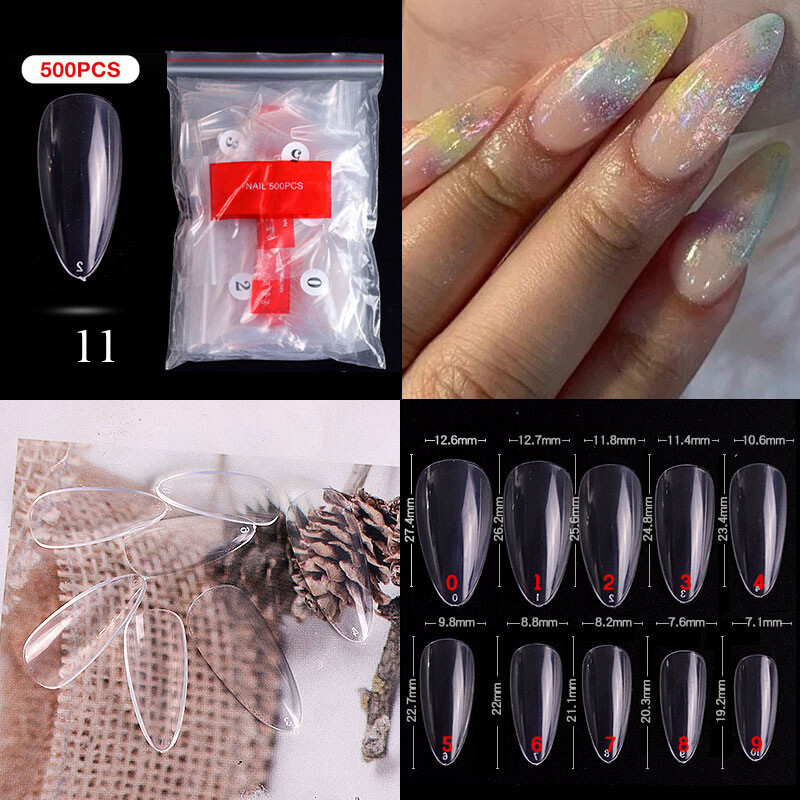 500pcs XXL Coffin No C Curve False Nail Tips Straight Square Fake ...