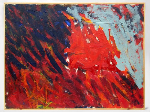 1959 SIGNED LUFKIN MID/CENTURY POST-WAR ABSTRACT EXPRESSIONISM ART OIL ...