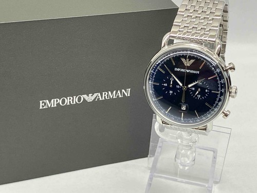 EMPORIO ARMANI AVIATOR AR11238 Quartz Silver Men's Analogue Watch with ...