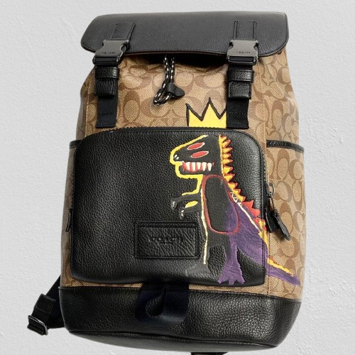 Coach Basquiat collaboration backpack, large, signature dinosaur, PVC ...