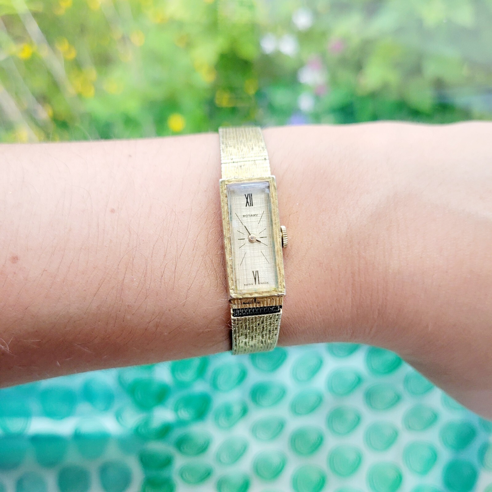 Vintage Swiss Rotary Gold Roman Numerals Dainty Class… - Gem