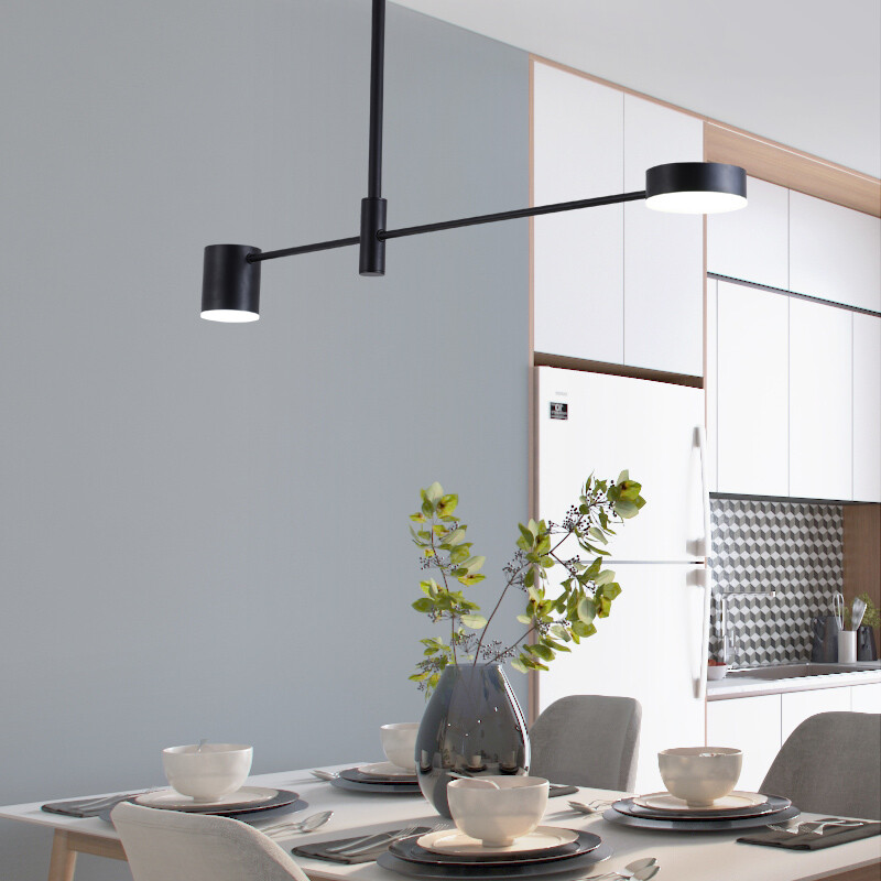 Kitchen LED Lamp Black Pendant Light Bar Chandelier Lighting Large ...
