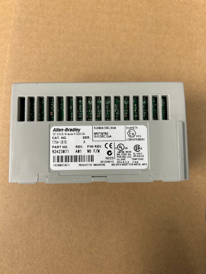 Allen-Bradley Flex I/O 1794-IB16 Input Module with 1794-TB3 Terminal ...