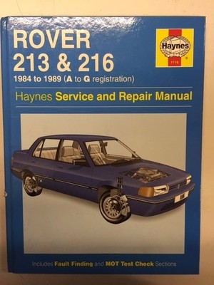 Rover 213,216 Haynes Manual 1984 To 1989 Brand New..... book number ...