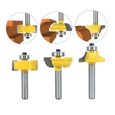 3x Glass Door Router Bit Set Round Over Bead 1/2" Shank Woodworking ...