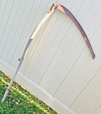 Vintage Antique 58” Long 32” Blade Scythe Farm Sickle Hay Tool 2 Hand ...
