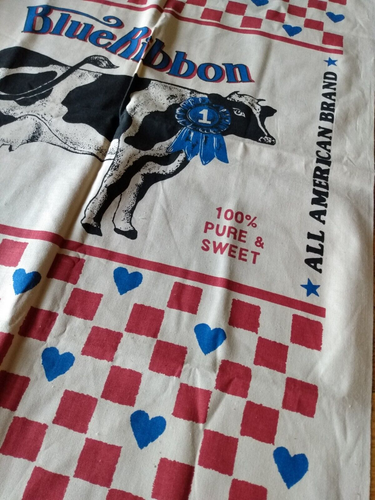 Blue Ribbon All American Brand Contented Cows Give Sweet Milk Cotton ...