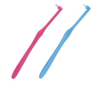 2Pcs compact single Tufted Toothbrush, End-tuft Tapered, sensitive gum ...