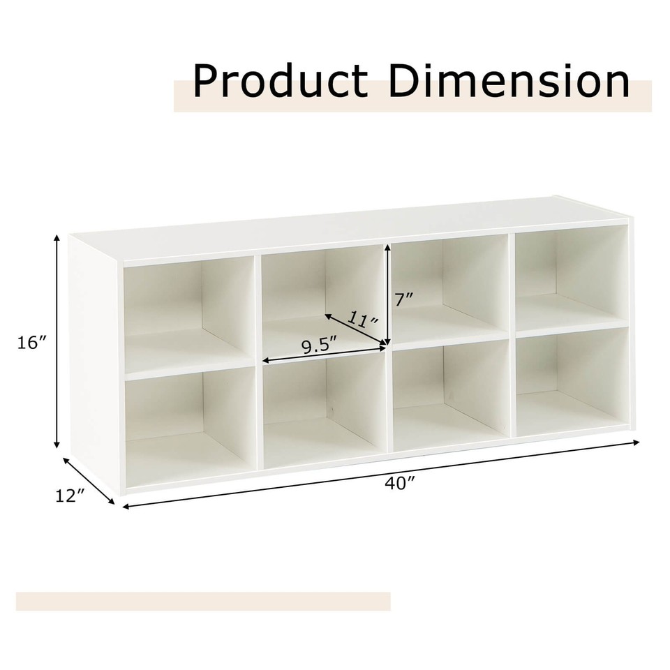 8 Cubbies Shoe Bench Cubby Shoe Rack Storage Cabinet w/ 500 LBS Weight ...