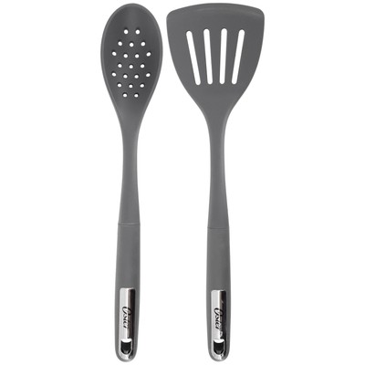 Oster Ridgecrest 2 Piece Silicone Kitchen Tool Slotted Spoon and Turner ...