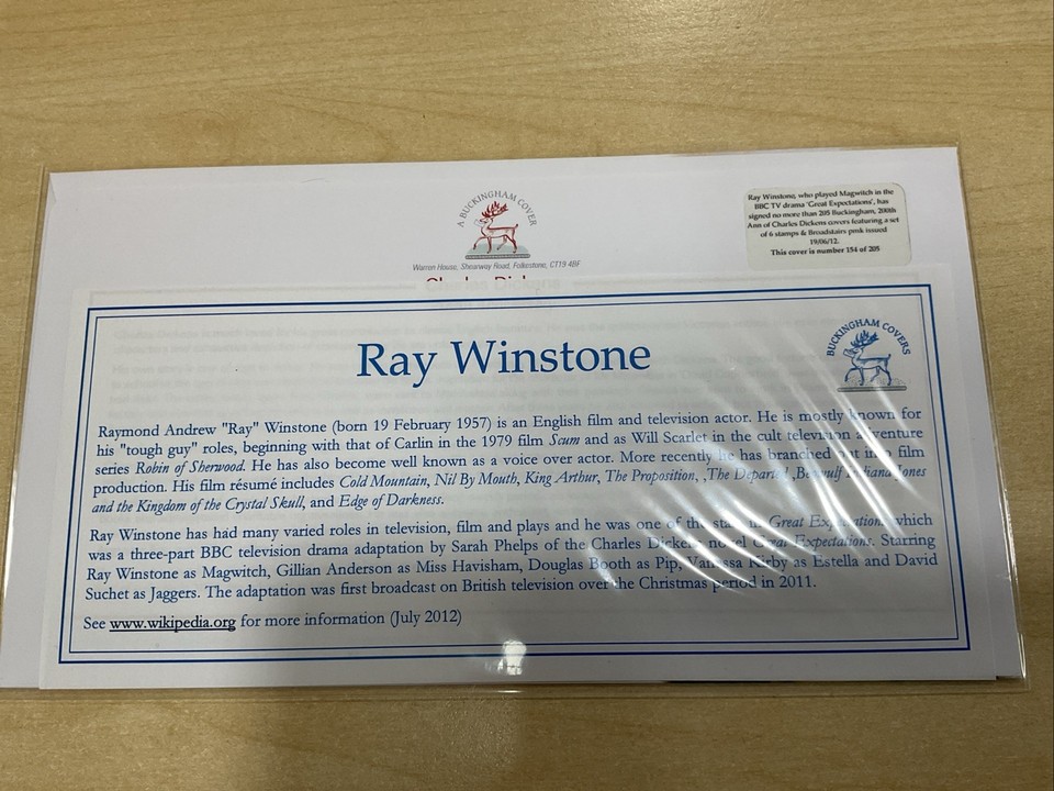 Ray Winstone, Ltd Edition Hand Signed Quality FDC.*1159 | eBay UK