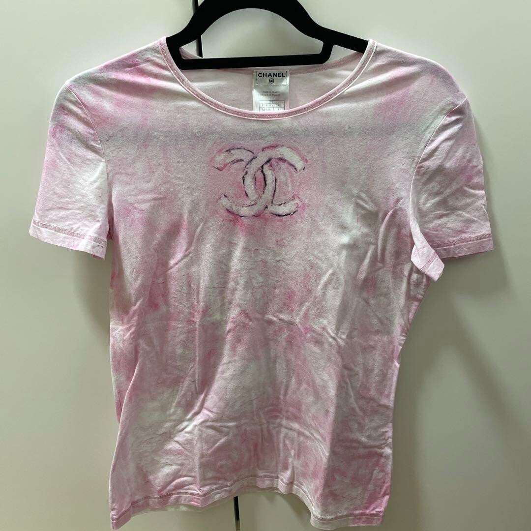 CHANEL COCO MARK CC T-shirt Tops Women Size 40 Logo Pink CHANEL COCO MARK CC T-shirt Tops Women Size 40 Logo Pink