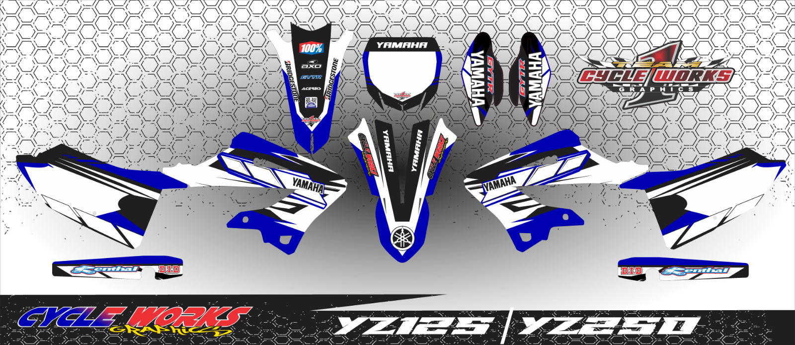 Graphics Kit for Yamaha Yz125 Yz 125 Yz250 Yz 250 2stroke Custom ...