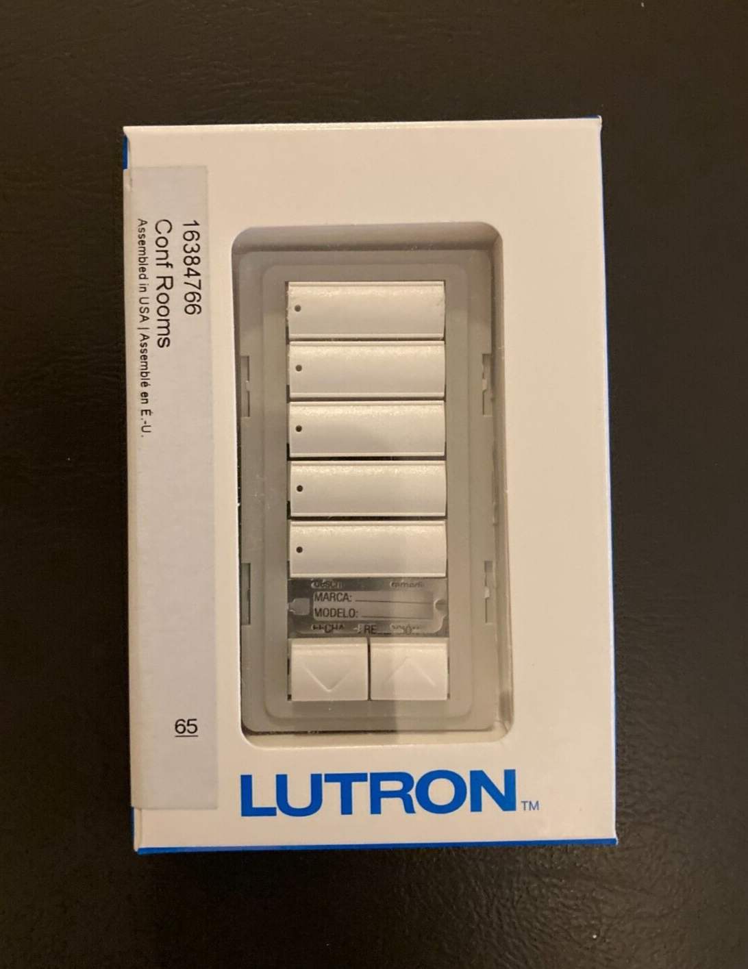 Lot of 10 - LUTRON QSWS2B-5BRLN-WH-NST 5 Button Plus Raise/Lower Keypad ...