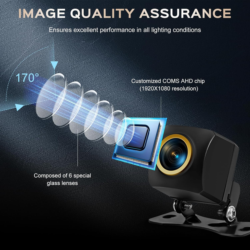 Backup Camera - AHD 1080P Metal 170 Degree Wide Angle Rear View Camera ...