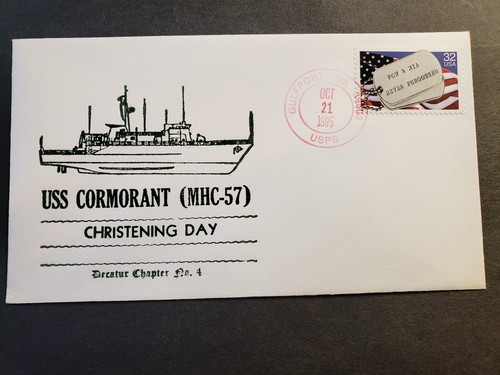 Minesweeper USS CORMORANT MHC-57 Naval Cover 1995 CHRISTENING Cachet ...