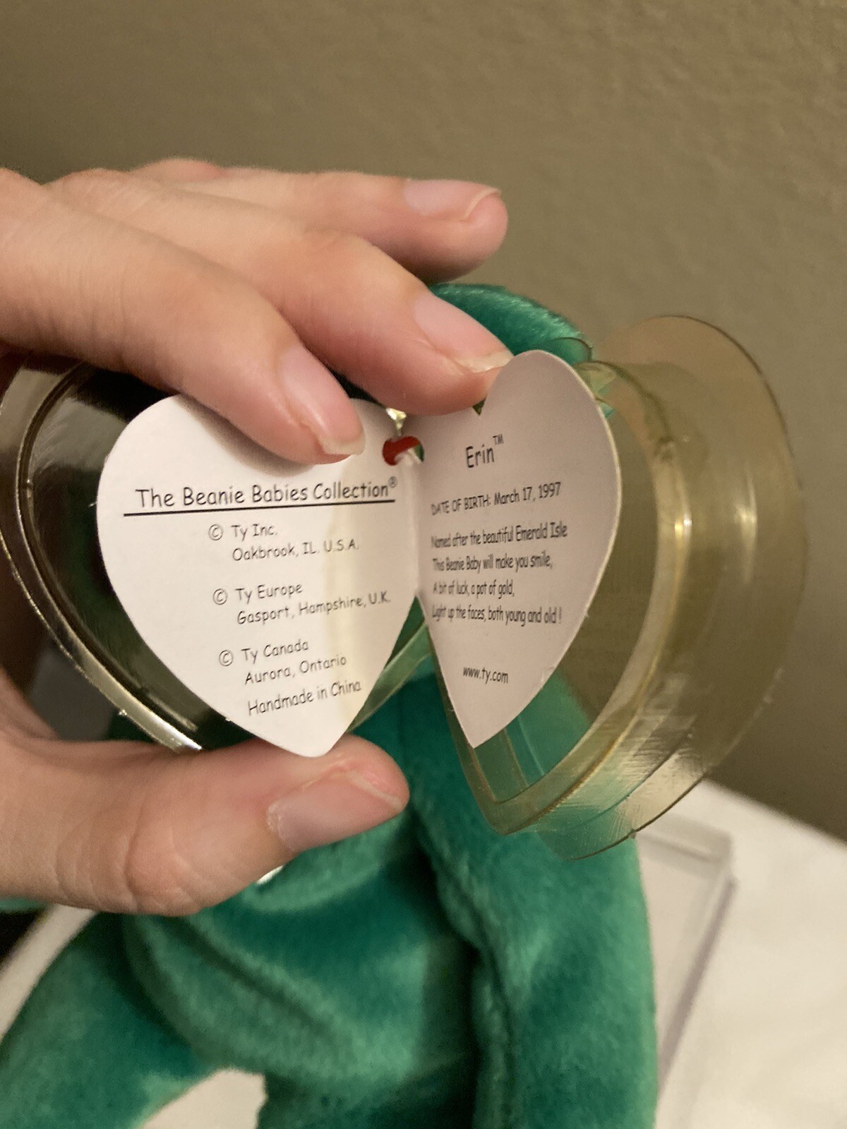 Ty Beanie Baby Erin The Bear 1997 Retired Plush Toy 8421041862 | eBay