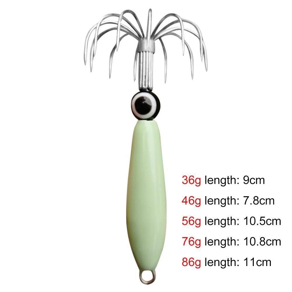 Luminous Squid Hooks Fishing Tackle Lures Squid Jigs Hook for Fisherman ...