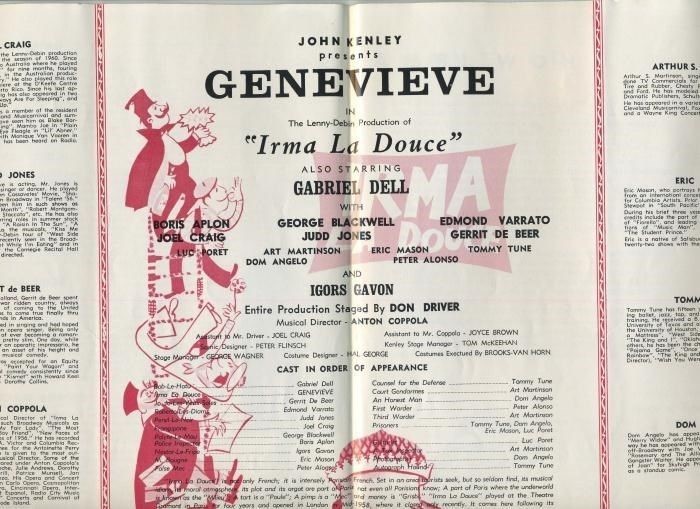 Irma La Duce Souvenir Program Ohio Kenley Players 1963 Genevieve | eBay