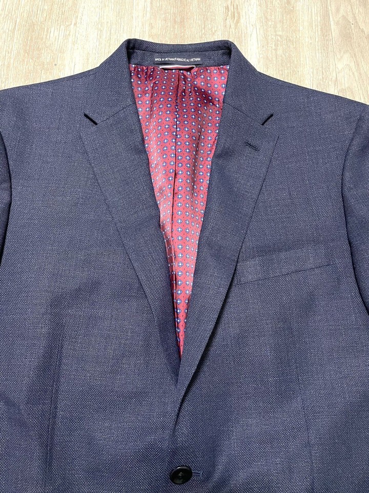 TOMMY HILFIGER Men's Modern-Fit TH Flex Wool Blue Weave Sport Coat ...