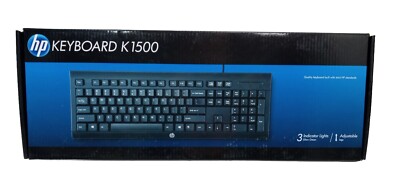 HP K1500 Wired Keyboard, Full Sized, With 3 Indicator Lights New In Box ...