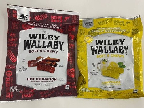 8 Bags Wiley Wallaby Cinnamon Lemonade Licorice Soft Candy Vegan ...
