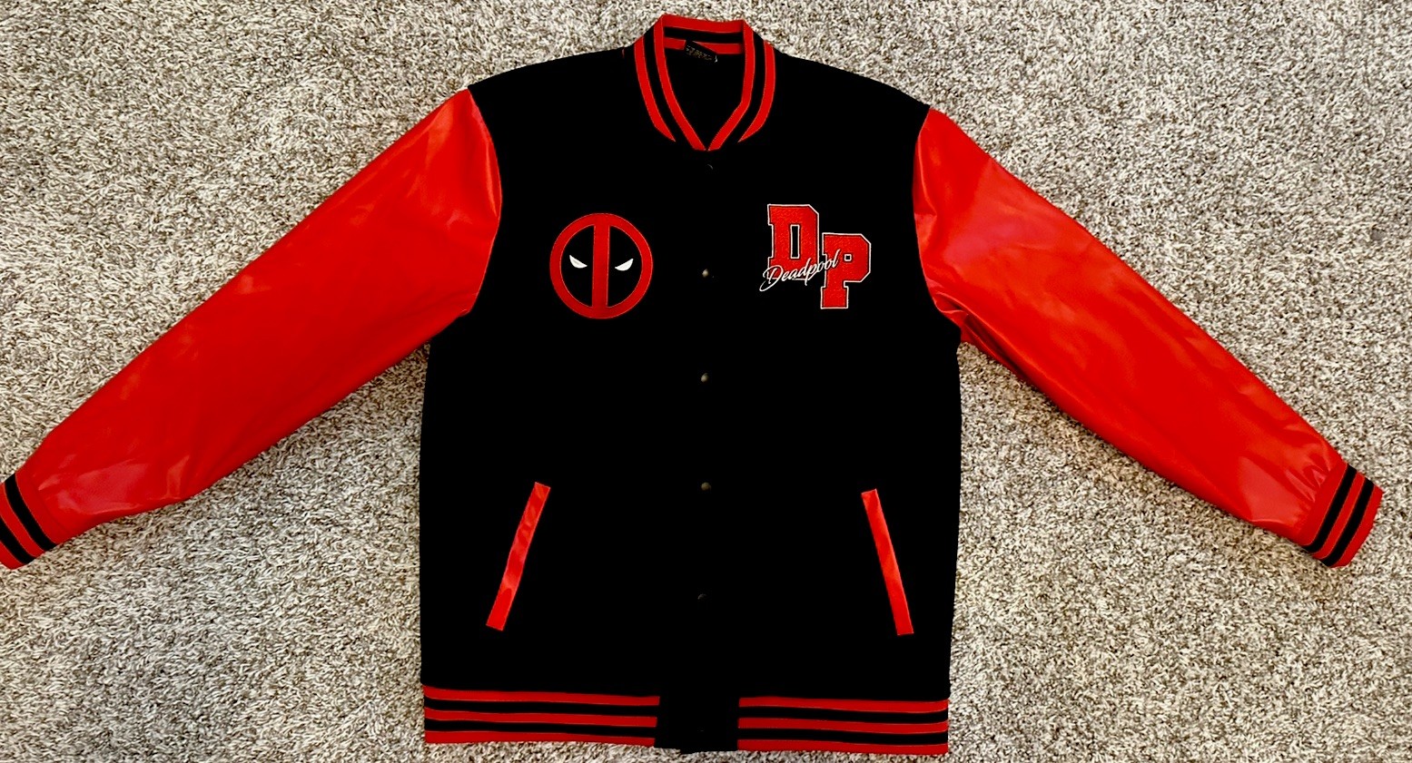 Deadpool Letterman Varsity Jacket Size X-Large Bold Logo Marvel new | eBay