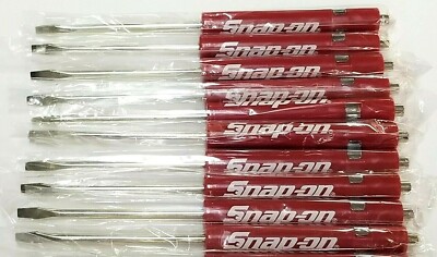 (10)TEN Snap on Pocket Screwdriver, Flat Tip Screwdrivers, RED ...