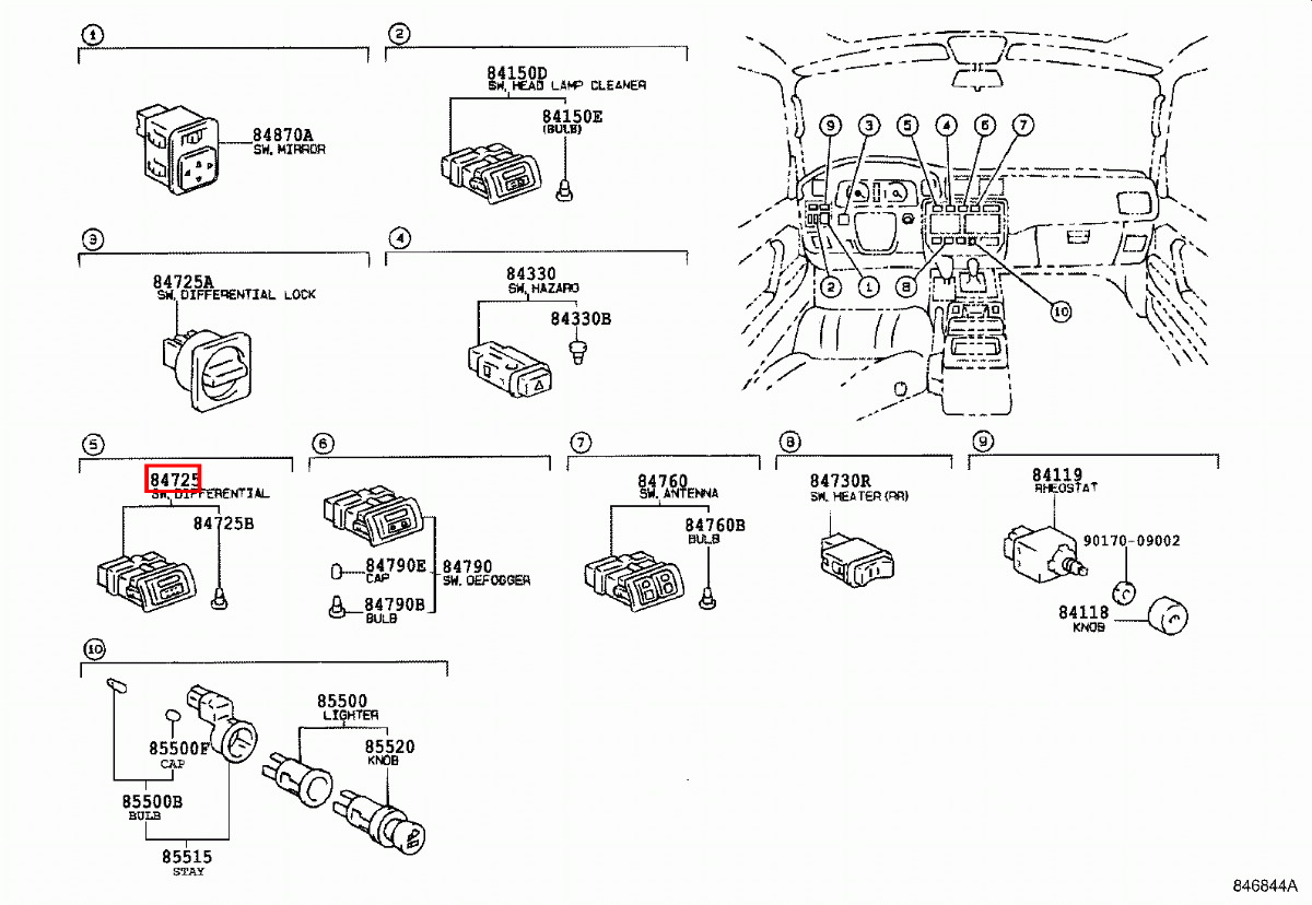 Genuine Toyota LandCruiser 80 Series HZJ HDJ FZJ FJ Centre Diff Lock ...