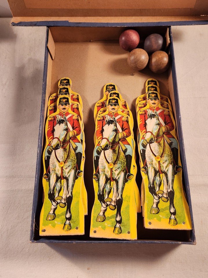 ANTIQUE PARKER BROTHERS GAME, #431, SOLDIER NINE PINS, COMPLETE ...