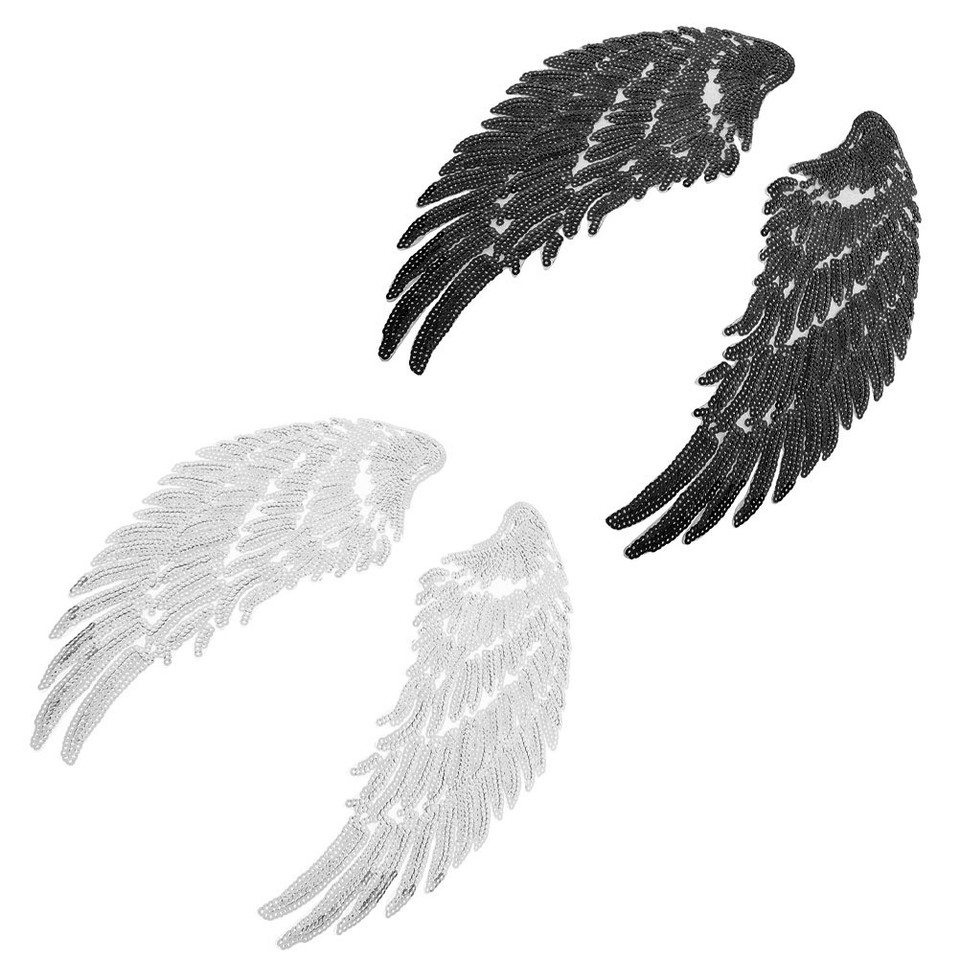 2pcs Wing Design Clothes Applique DIY Sequin Patch Garment Clothing ...