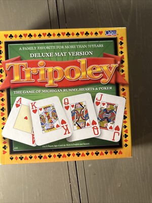 Tripoley Deluxe Mat Version The Game Of Michigan Rummy Hearts & Poker ...