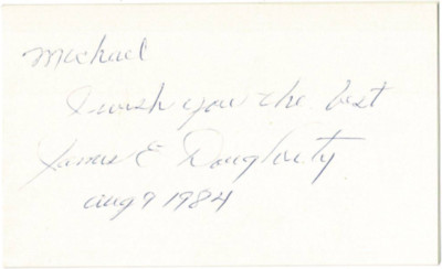 James Dougherty signed autographed Marilyn Monroe index card AMCo COA ...