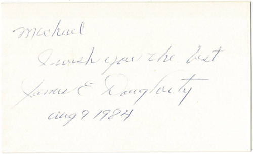 James Dougherty signed autographed Marilyn Monroe index card AMCo COA ...