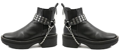 NAILHEAD Genuine Leather Bootstrap Chain Bikers Costume Punk Goth ...