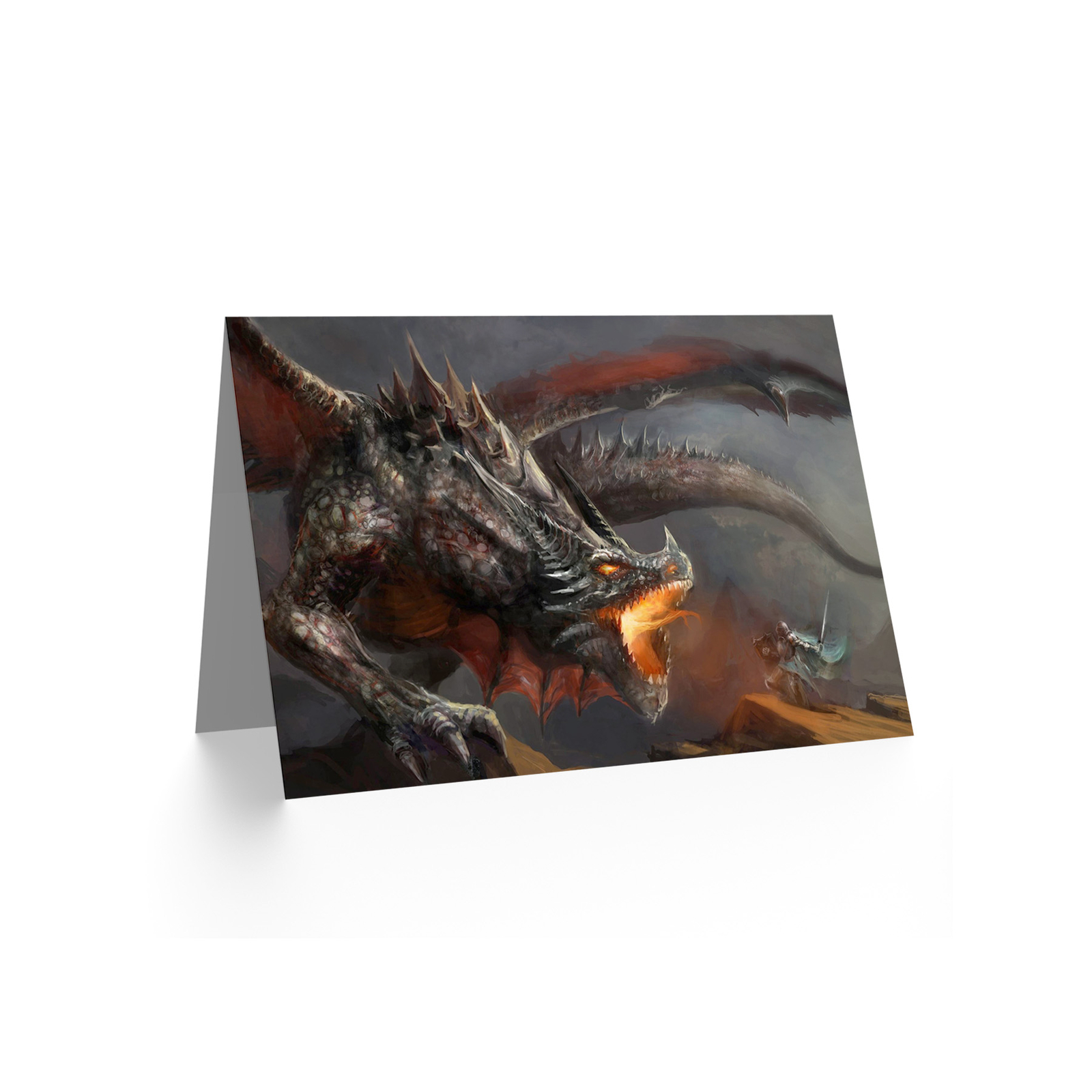 Dragon Fire Knight Fight Blank Greeting Card With Envelope | eBay