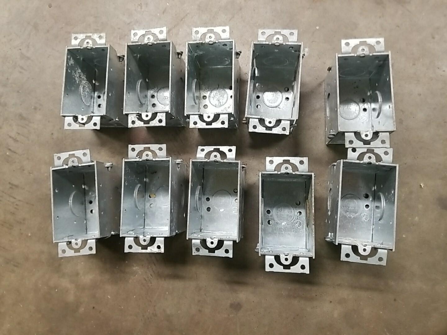 Steel Electrical Single Gang Switch Boxes 3" x 2" w/Plaster Clips LOT ...