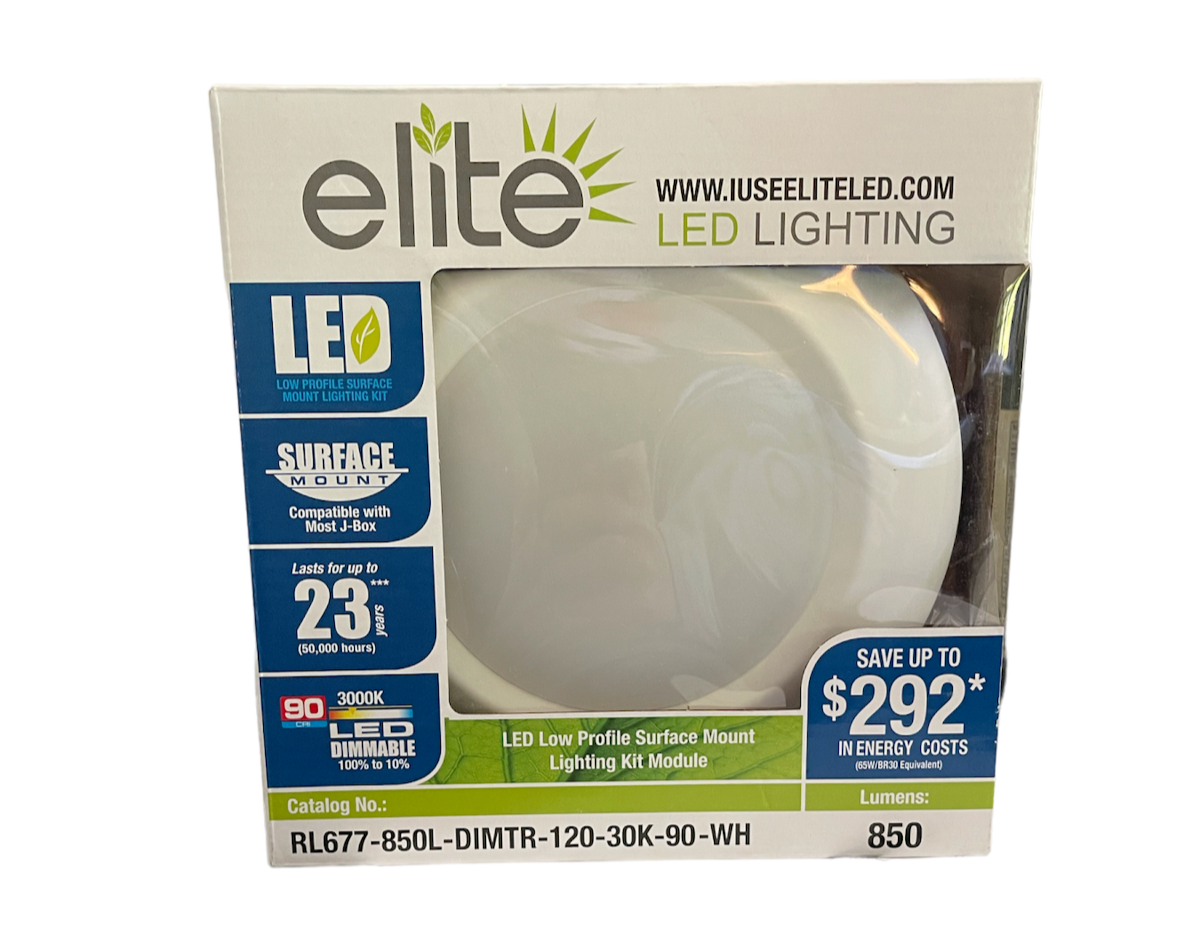 Elite RL677-850L-DIMTR-120-30K-90-WH 6" Surface Mount LED Module (3000K ...
