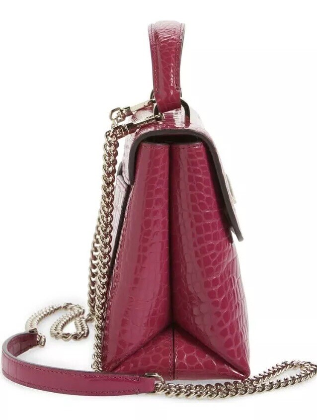 ️ kate spade Romy Small Berry Blitz Crocodile-Embossed Patent Leather ...