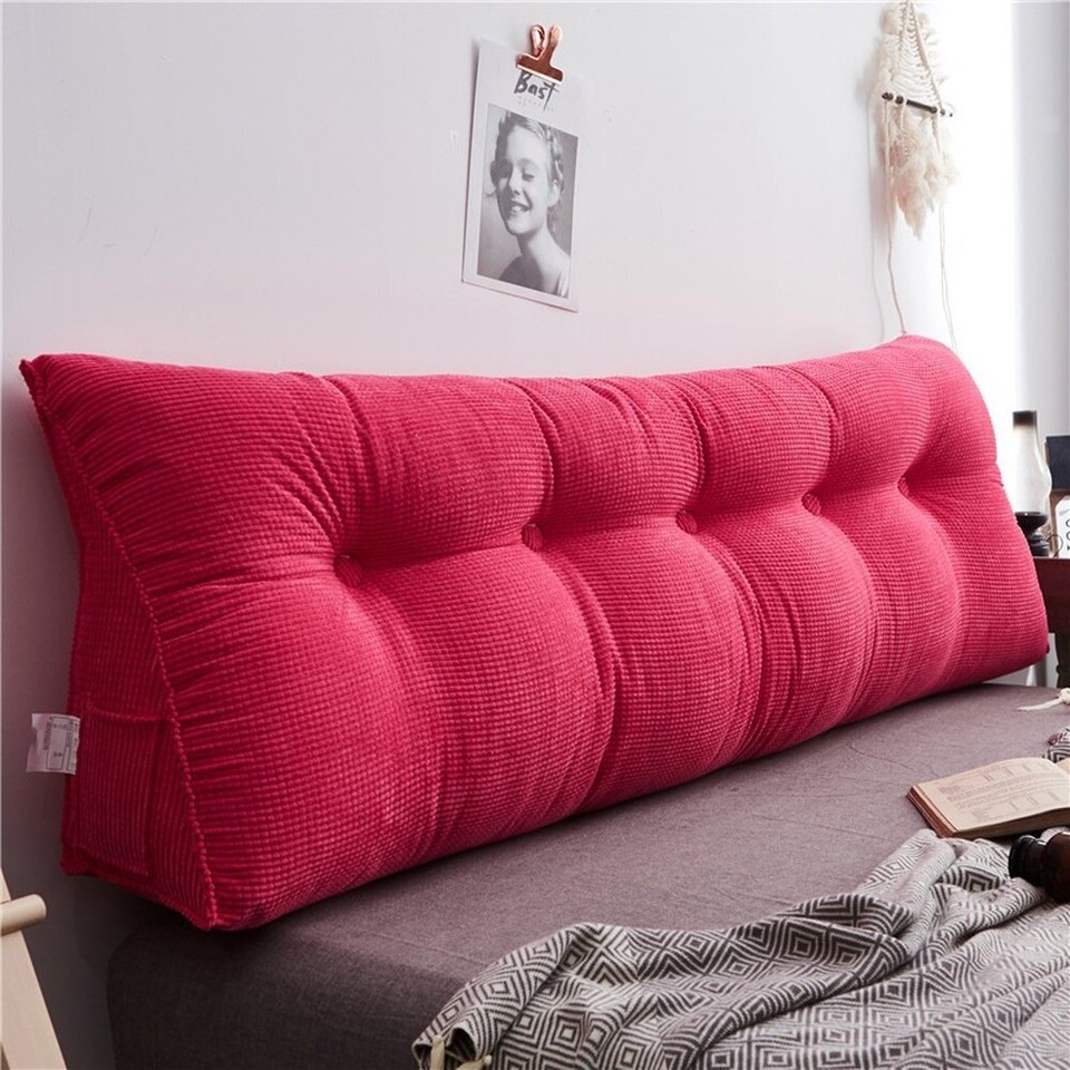 Triangular Wedge Lumbar Pillow Backrest Support Cushion Bolster Soft ...