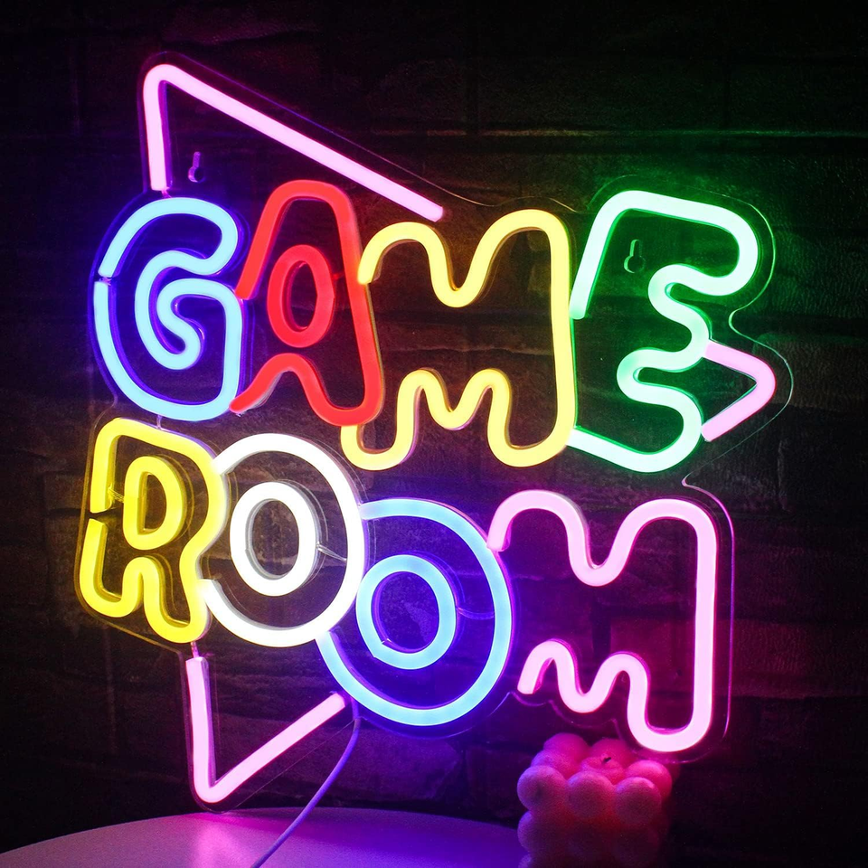 Game Room Large Neon Signs 13.2"X14" Colorful LED,USB Neon Lights for ...