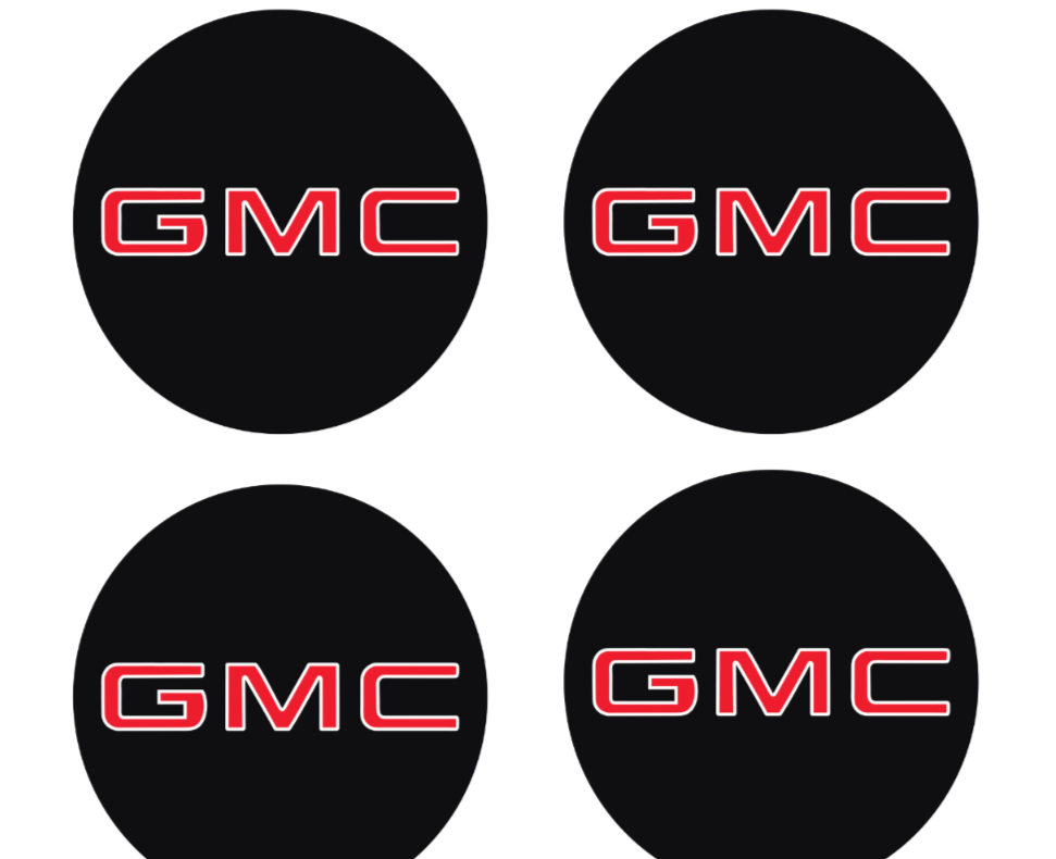 4 Wheel Center Cap Sticker Decal Black 3.5" 88mm fits GMC 1500 2500 ...