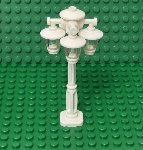 Lego City Mini Figures Street White Lamp,post With Base And 4 Light ...