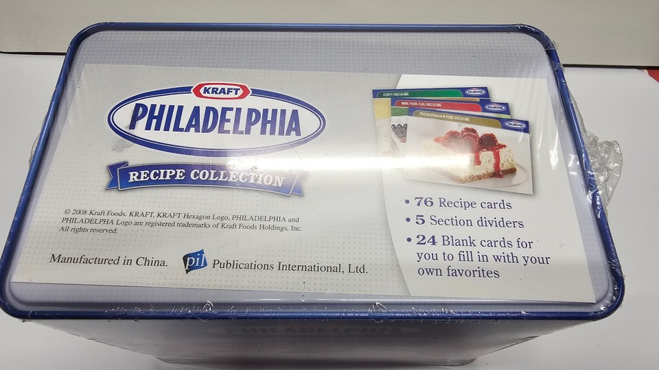 Kraft Philadelphia Recipe Collection Metal Recipe Tin w Recipes 2008 ...