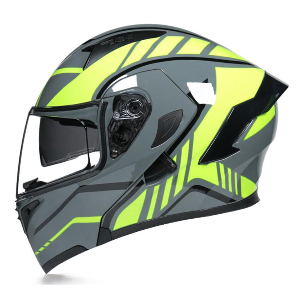 Full Face Flip Up Motorcycle Modular Helmet Integrated Motorbike Dual ...